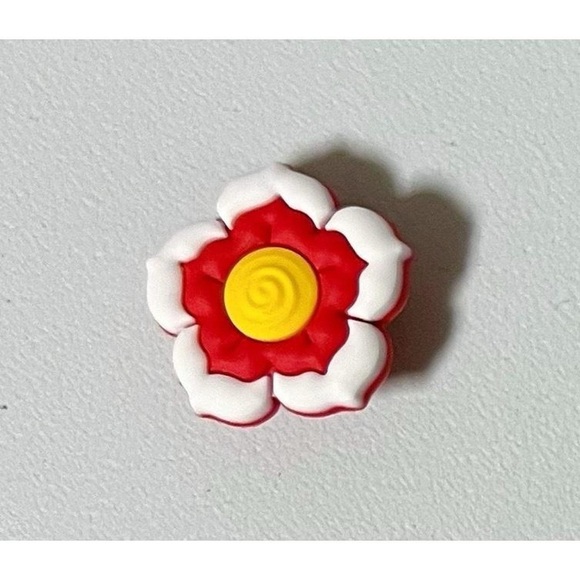 CROCS | Other | Crocs Red Hibiscus Flower Floral Shoes Shoe Charm ...